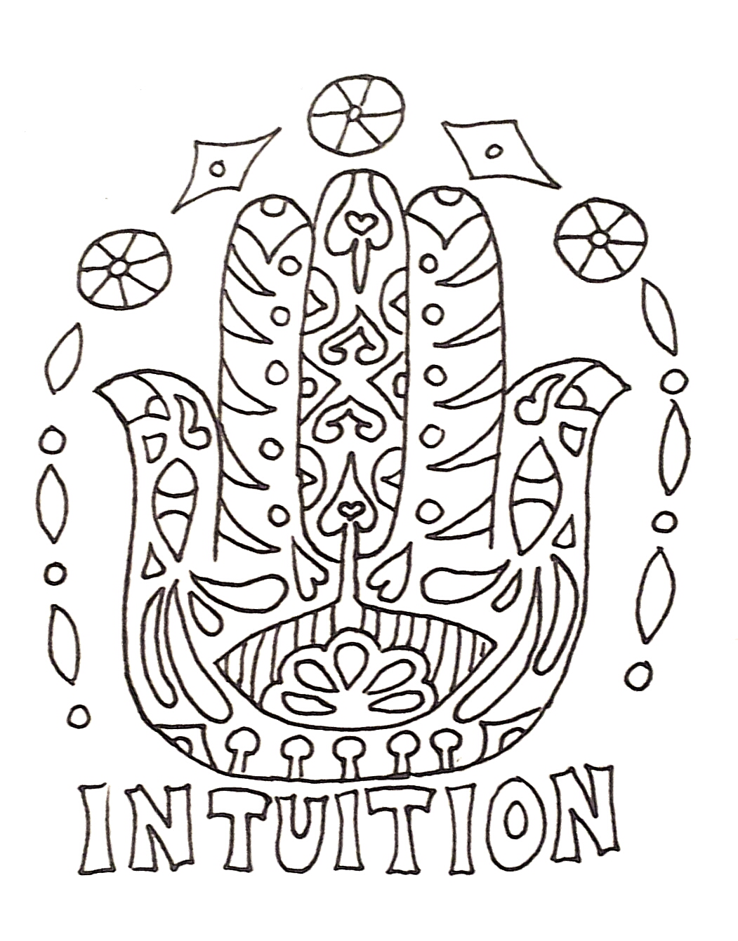 Intuition – Coloring Page and Affirmation – Individual Empowerment